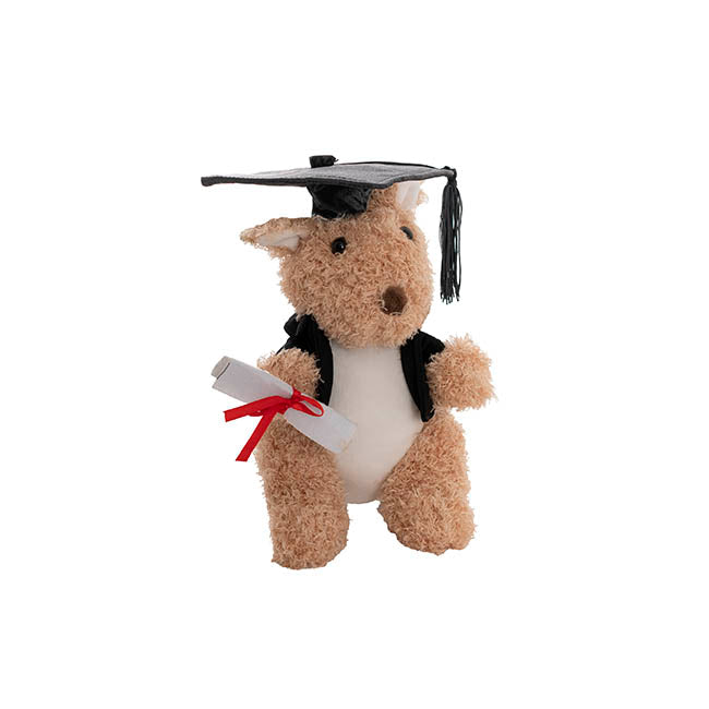Graduation Kangaroo Skippy Plush Soft Toy Brown (24cmHT) – The Soft Toy ...