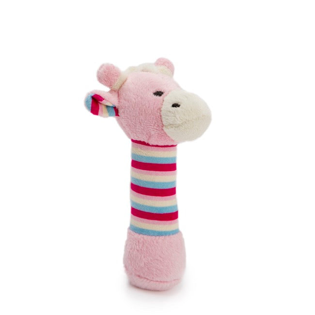 Thomas Giraffe Hand Rattle Pink Multi (15cmHT) – The Soft Toy Shop